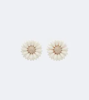 Carolina Herrera Embellished Daisy Earrings - White