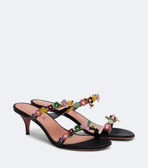Amina Muaddi Vittoria Embellished Mules - Multicoloured