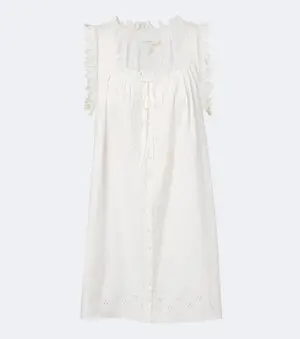 DÔEN Broderie Anglaise Cotton Mini Dress - White