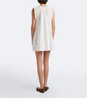 DÔEN Nessie Broderie Anglaise Cotton Mini Dress - White