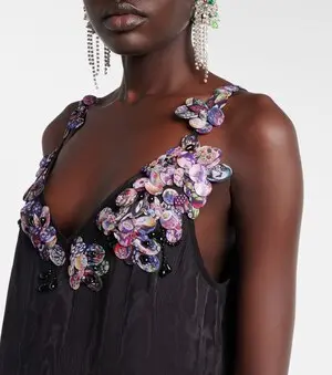 Dries Van Noten Embellished Midi Slip Dress