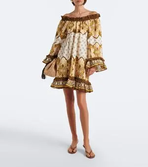 La DoubleJ Cocoon Placee" Printed Cotton Minidress