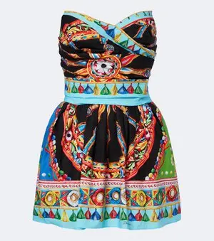 Dolce & Gabbana Carretto Cotton Mini Dress - Multicoloured