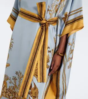 La DoubleJ Oceania Placee Printed Silk Kaftan