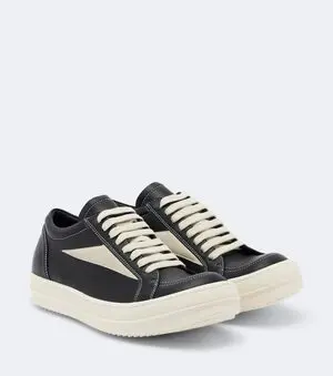 Rick Owens Leather Lace-up Sneakers - Black