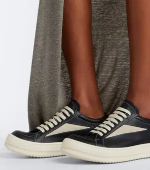 Rick Owens Leather Lace-up Sneakers - Black