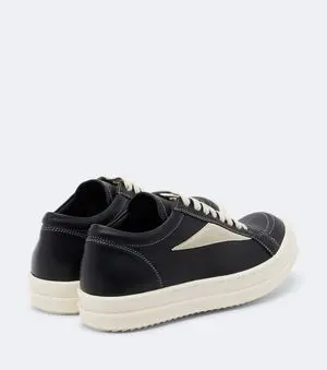 Rick Owens Leather Lace-up Sneakers - Black