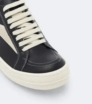 Rick Owens Leather Lace-up Sneakers - Black