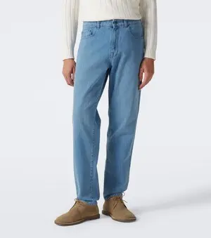 Canali Navy Cotton Straight Jeans
