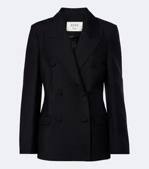 RÓHE Wool And Mohair Double-breasted Blazer - Black
