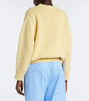 TOTEME Cotton Crewneck Sweater - Yellow