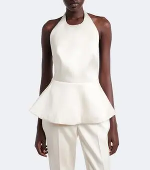 RÓHE Peplum Halterneck Top