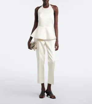 RÓHE Peplum Halterneck Top
