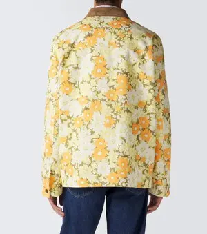 Valentino Garavani Corduroy-trimmed Floral Denim Jacket