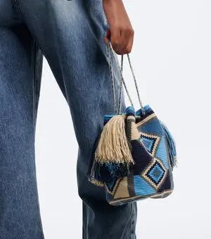 JW Anderson La Mochila Wayuu Woven Bucket Bag - Multicoloured
