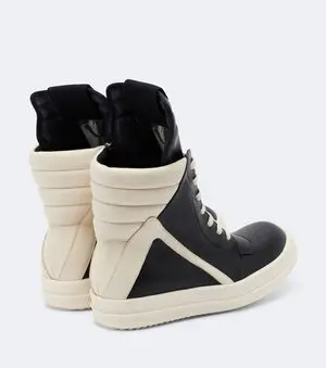 Rick Owens Geobasket Leather High-top Sneakers - Black