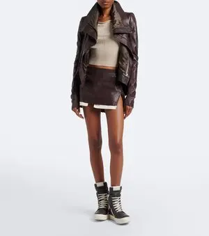 Rick Owens Geobasket Leather High-top Sneakers - Brown