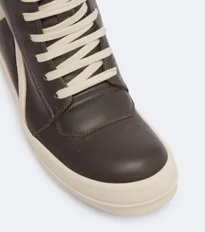 Rick Owens Geobasket Leather High-top Sneakers - Brown