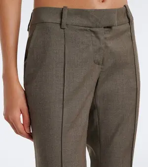 Attico Low-rise Wool-blend Flared Pants