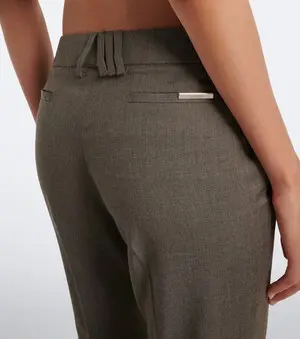 Attico Low-rise Wool-blend Flared Pants
