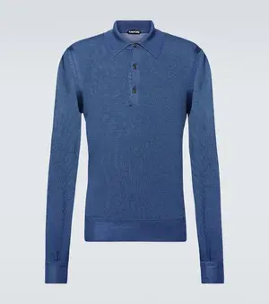 TOM FORD Cashmere And Silk Polo Sweater - Blue