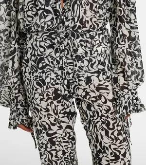 Dries Van Noten Printed Straight Pants - Black