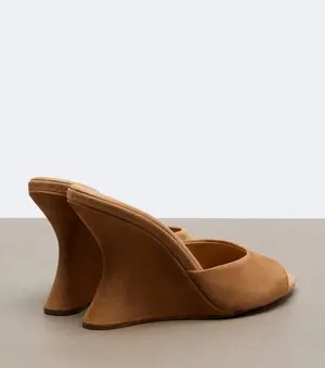 AQUAZZURA Bisous Suede Wedge Mules