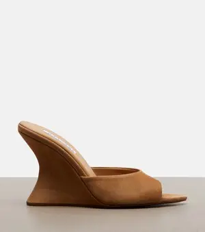 AQUAZZURA Bisous Suede Wedge Mules