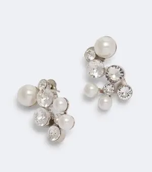 Dries Van Noten Crystal And Faux Pearl Earrings