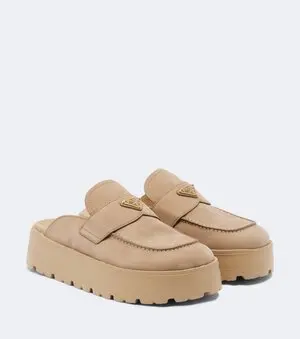 Prada Suede Mules - Beige