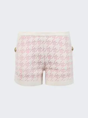 Balmain Houndstooth Light Tweed Shorts - White