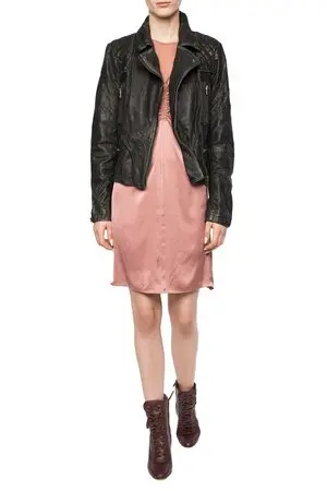 ALLSAINTS Distressed Quilted Leather Moto Jacket