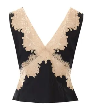 Rixo Lace Trim V-neck Sleeveless Top - No