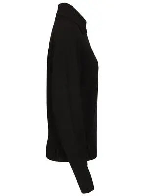 Khaite Jackson Long-sleeved Knitted Polo Shirt - Black