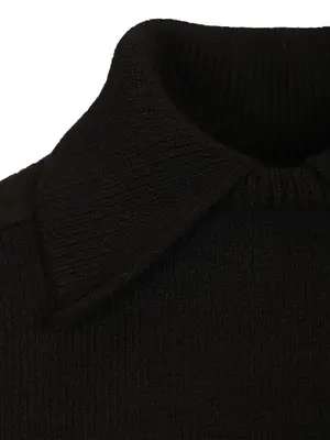 Khaite Jackson Long-sleeved Knitted Polo Shirt - Black