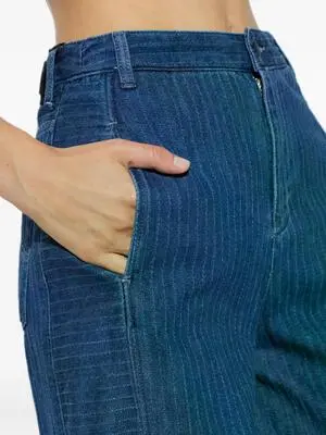 Emporio Armani Herringbone Pattern Tie-fastening Jeans