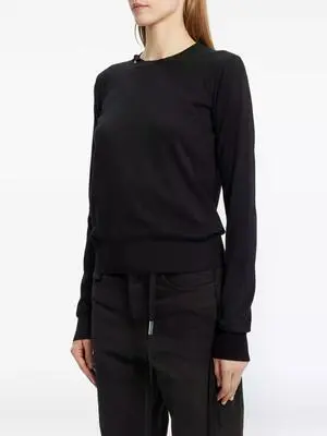 ANN DEMEULEMEESTER Cut-out Fine Knit Long-sleeved T-shirt