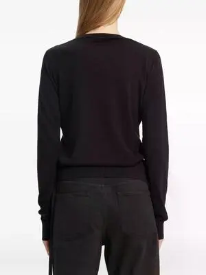 ANN DEMEULEMEESTER Cut-out Fine Knit Long-sleeved T-shirt