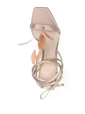 3JUIN Kimi Feather-detail Sandals