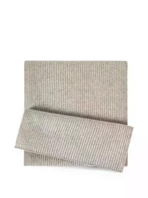 Brunello Cucinelli Cashmere English Rib Vanisé Knit Scarf - Grey