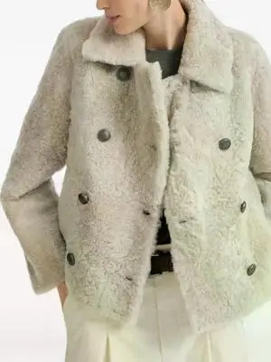 Brunello Cucinelli Shearling Pea Coat