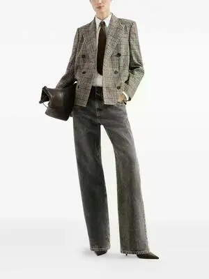 Brunello Cucinelli Monili Embellished Loose Fit Trousers - Grey