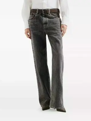 Brunello Cucinelli Monili Embellished Loose Fit Trousers - Grey