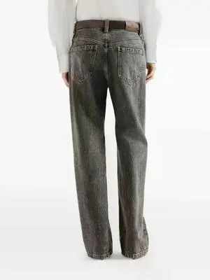 Brunello Cucinelli Monili Embellished Loose Fit Trousers - Grey
