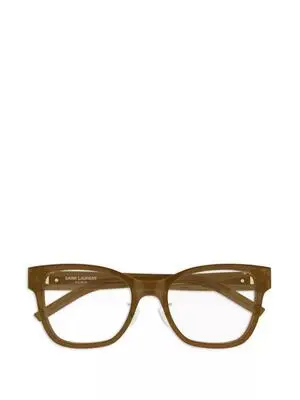 Saint Laurent Logo Detail Eyeglasses - Brown