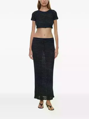 Christopher Esber Striped Ribbed Cropped T-shirt