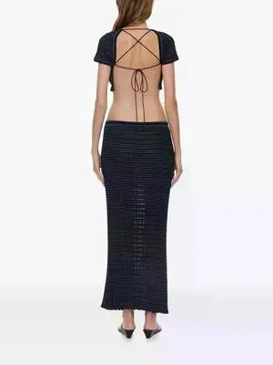 Christopher Esber Striped Ribbed Cropped T-shirt