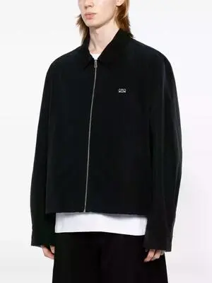 Loewe Zip-up Jacket With Contrast Stitching - Black