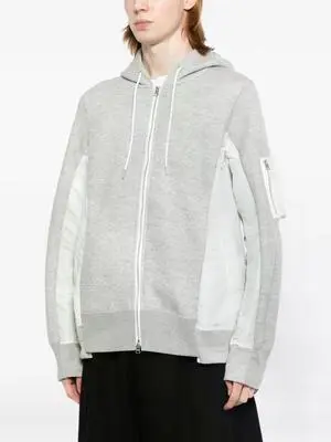 Sacai Panelled Zip-up Hoodie