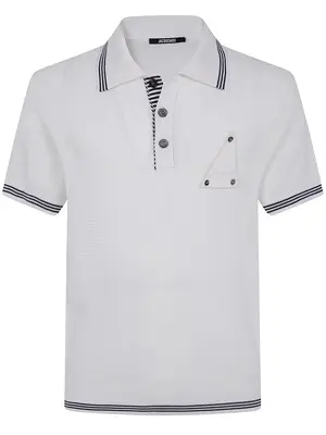 JACQUEMUS LA PLAGE Sweater Silk Blend "le Polo Voilier - White